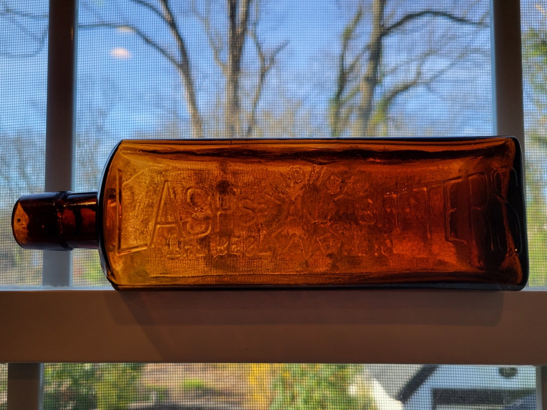 Antique Amber Bitters or Medicine Bottle Lash's Kidney Liver Bitters ...