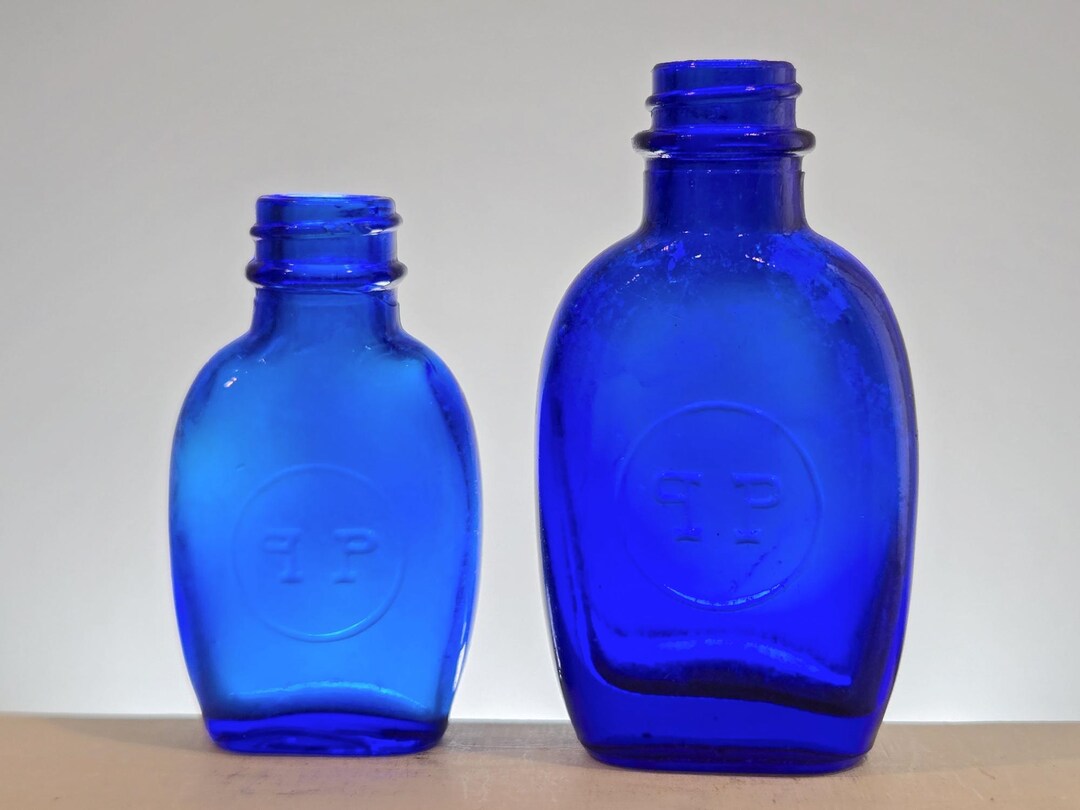 Antique Small Size Cobalt Blue Medicine or Pill Bottle BP Co. Lot of ...