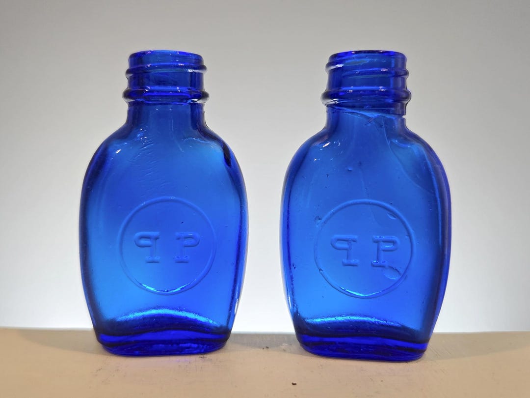 Antique Small Size Cobalt Blue Medicine or Pill Bottle BP Co. Lot of ...