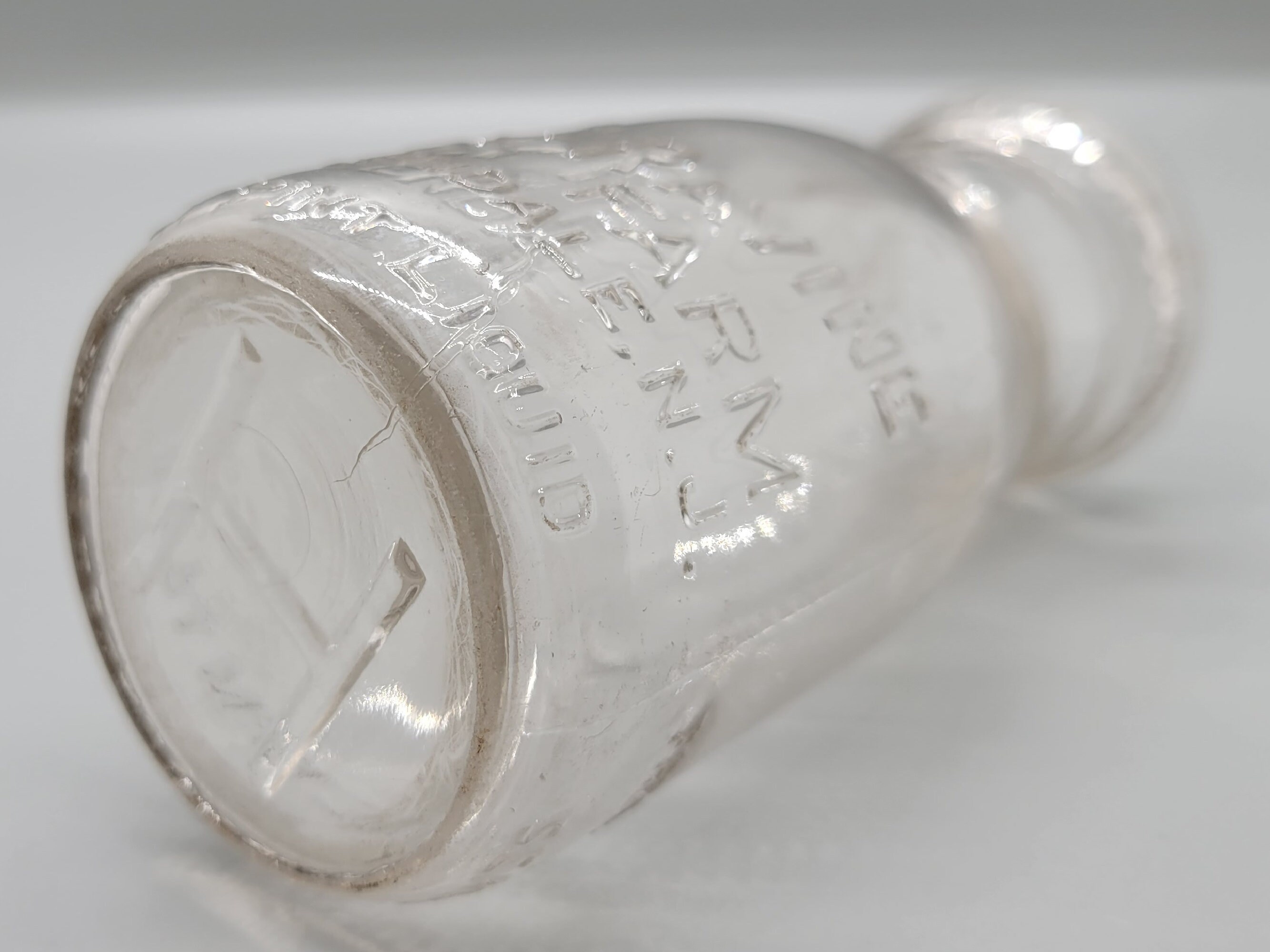 Vintage 1/2 Pint Milk Bottle Holly Ravine Farm Glendale NJ Embossed Cow ...