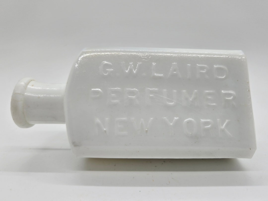 Antique Circa 1880's Milk Glass Bottle G. W. Laird Perfumer New York - Etsy
