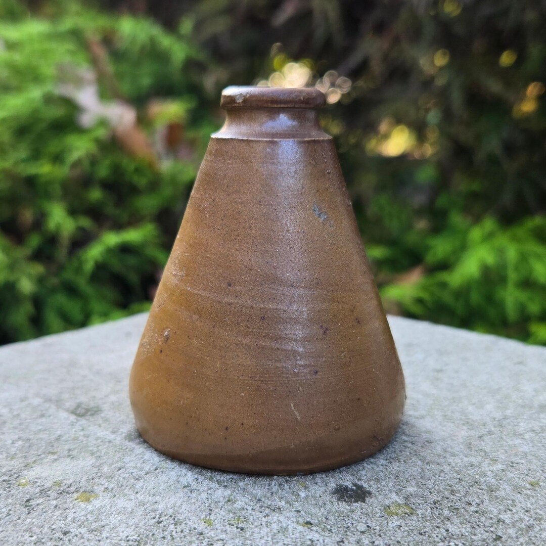 Antique Stoneware Pottery Cone Ink Bottle 1890's Era - Etsy