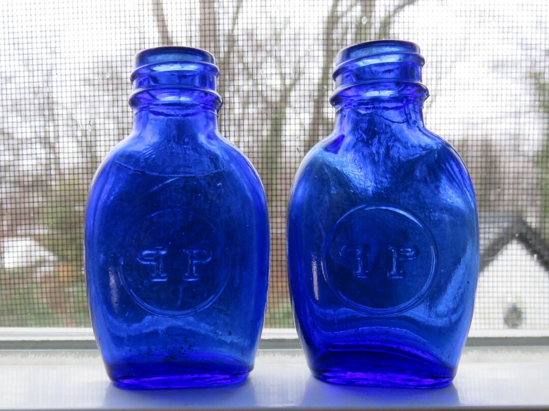 Antique Small Size Cobalt Blue Medicine or Pill Bottle BP Co. Lot of ...
