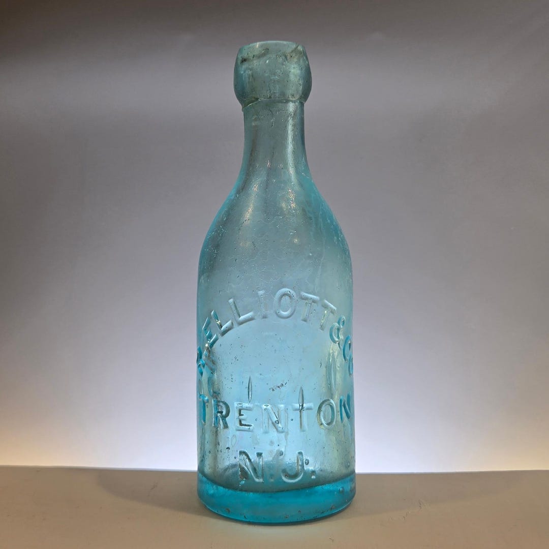 Antique Aqua Circa 1870's Soda Type Bottle R. Elliott & Co. Trenton NJ ...