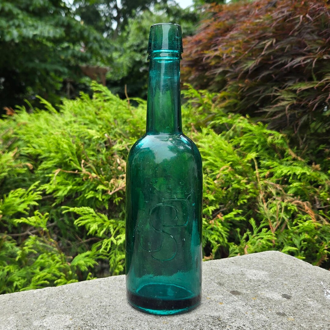 Teal Color Malt Extract Bottle Embossed JSP Monogram 1880's Era - Etsy