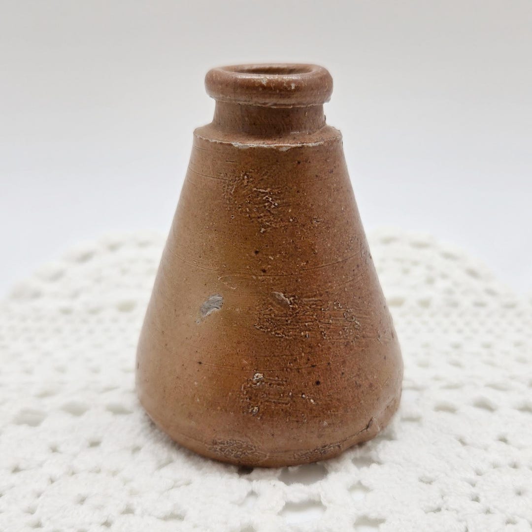 Antique Stoneware Pottery Cone Ink Bottle 1890's Era - Etsy