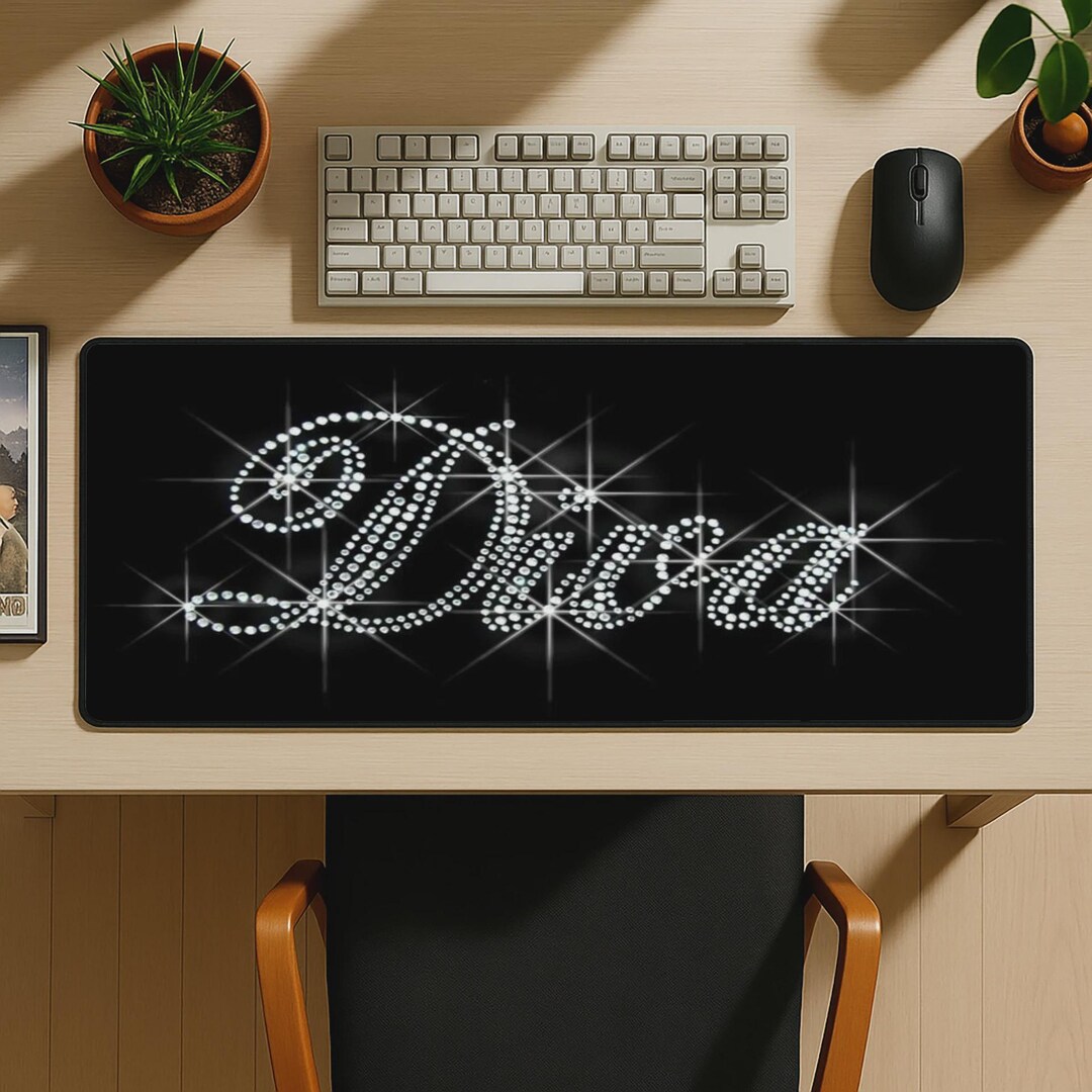 Desk Mat With Dazzling Diva Sparkle, Glamorous Rhinestone Effect Bling ...