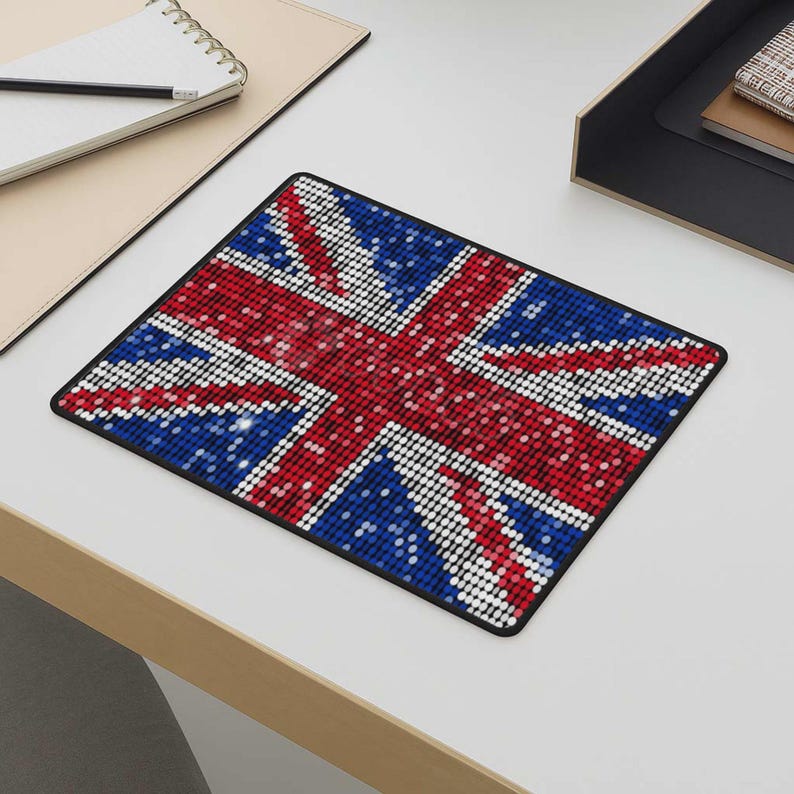 Union Jack Desk Mat Pixel Art Vibrant British Flag Design UK Patriotic ...