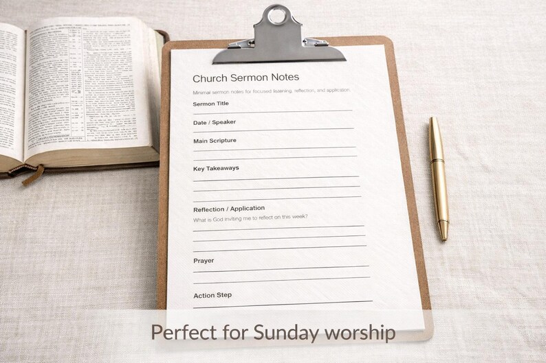 Church Sermon Notes Printable | One-page Christian Sermon Notes ...