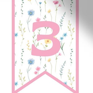 Printable Alphabet Banner Pink Flowers for Bulletin Boards or Party ...