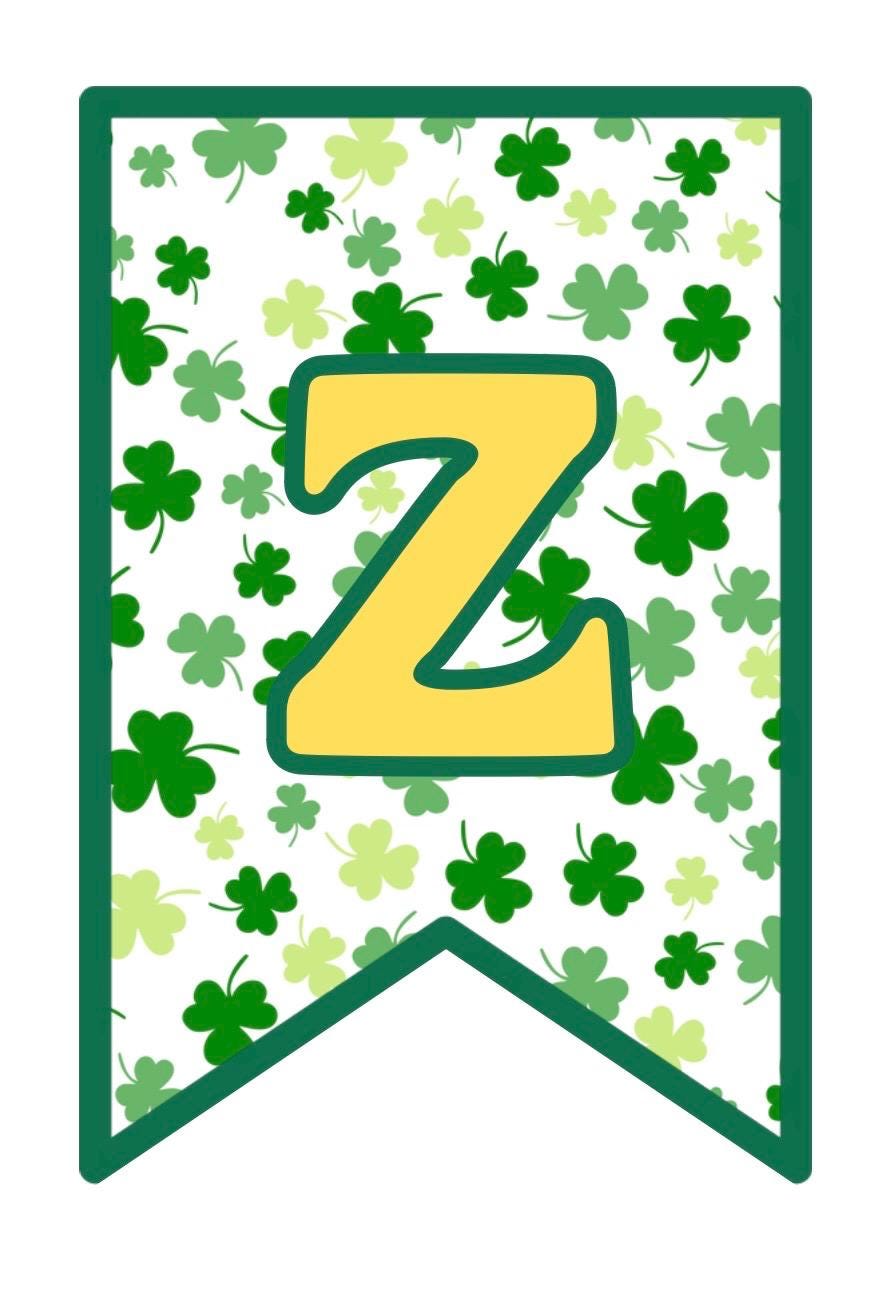 Printable Alphabet Banner March Shamrock St Patrick's Day Spring for ...