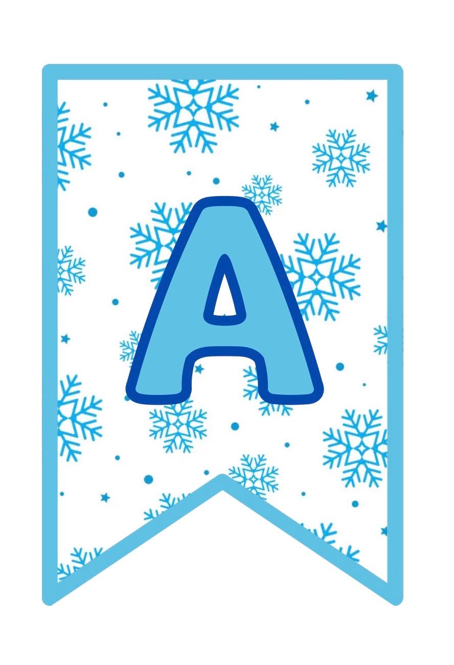 Printable Alphabet Banner Winter Snowflakes for Bulletin Boards or ...