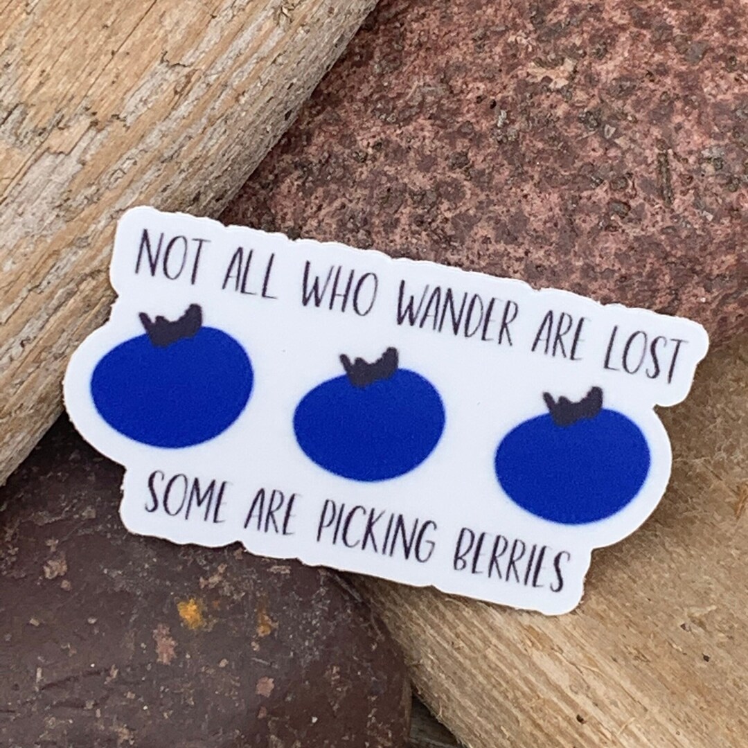 Blueberry Vinyl Sticker | Waterproof Sticker | Not All Who Wander ...