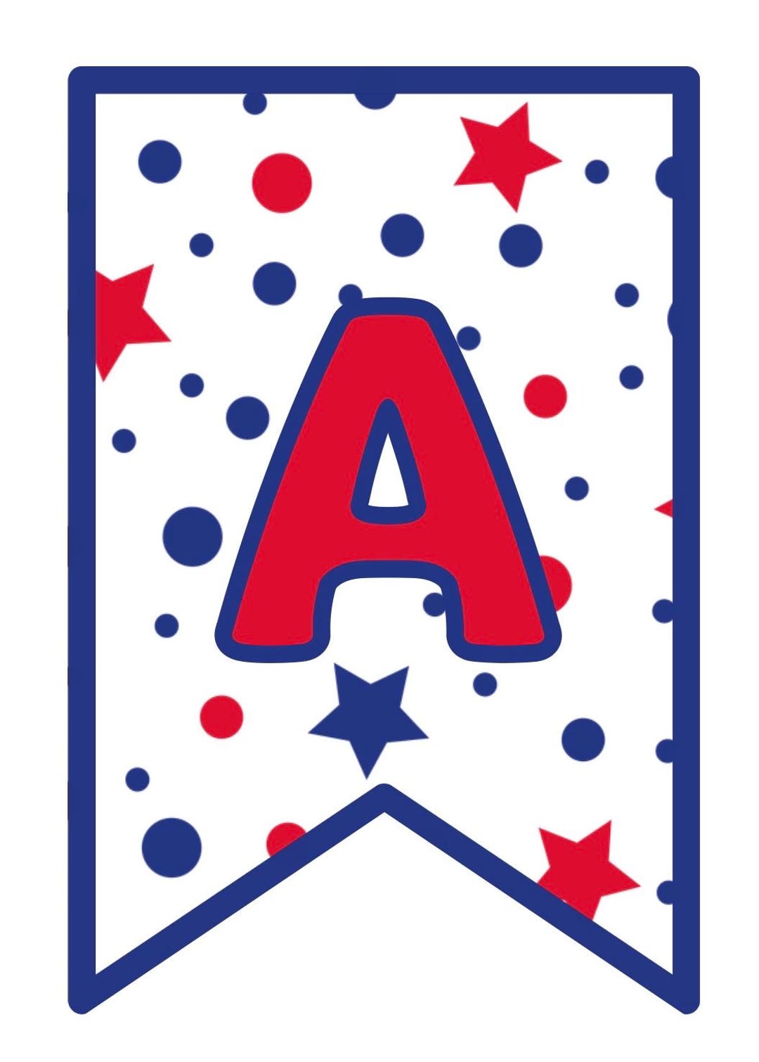 Printable Alphabet Banner Patriotic USA Red White & Blue for Bulletin ...