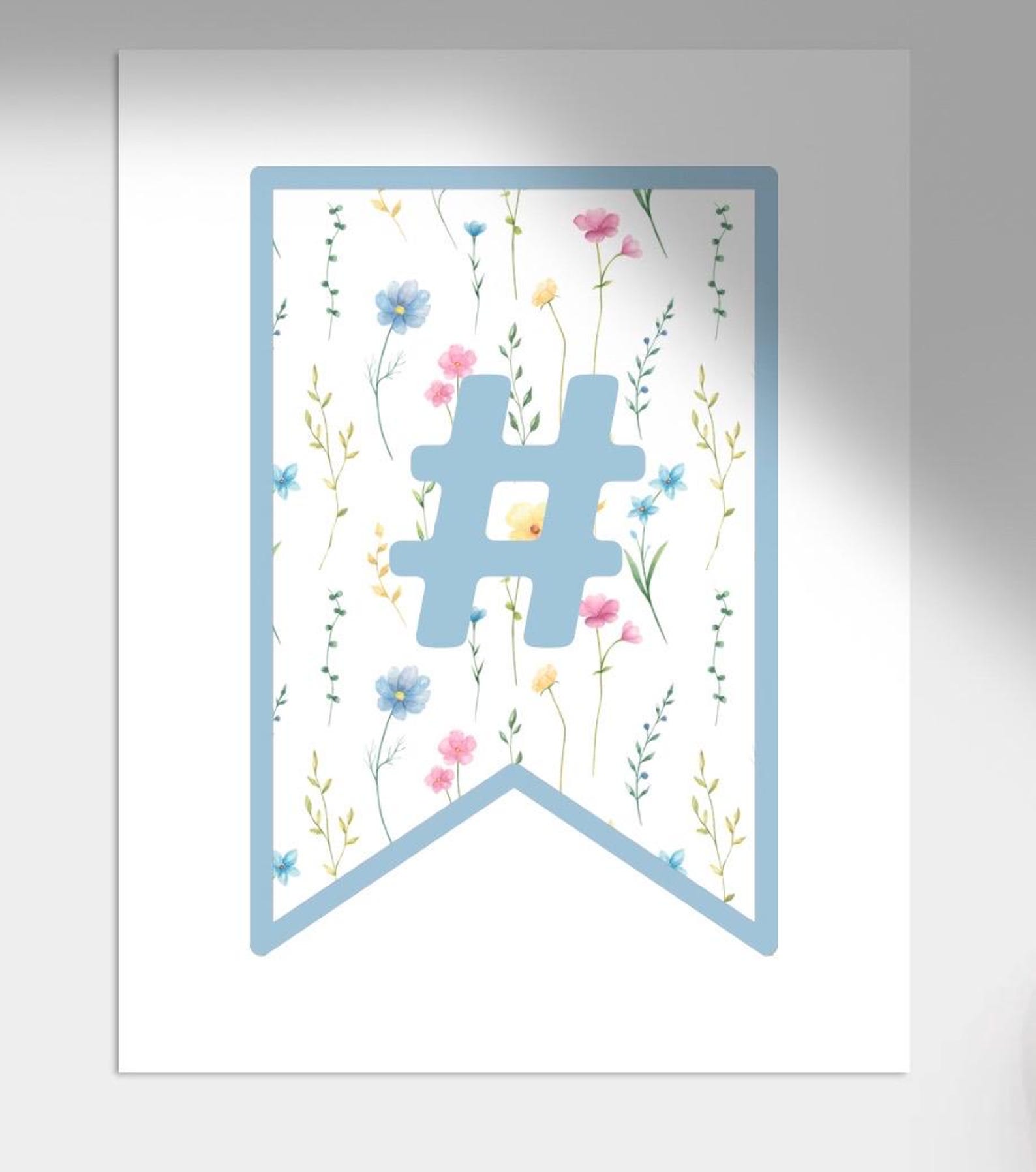 Printable Alphabet Banner Blue Flowers for Bulletin Boards or Party ...