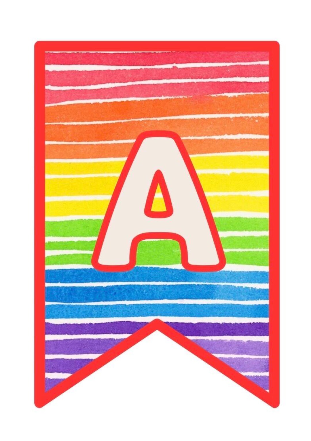Printable Alphabet Banner Rainbow Stripes for Bulletin Boards or Party ...