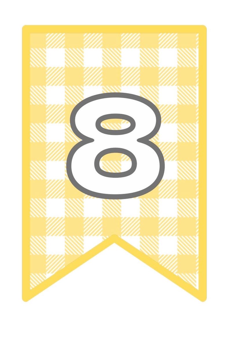 Printable Alphabet Banner Yellow Gingham Spring for Bulletin Boards or ...