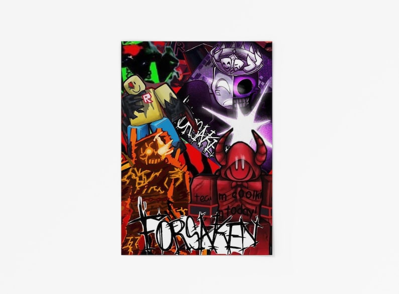 Forsaken Killers Poster, Roblox Forsaken Game Art, Horror Roblox Wall ...