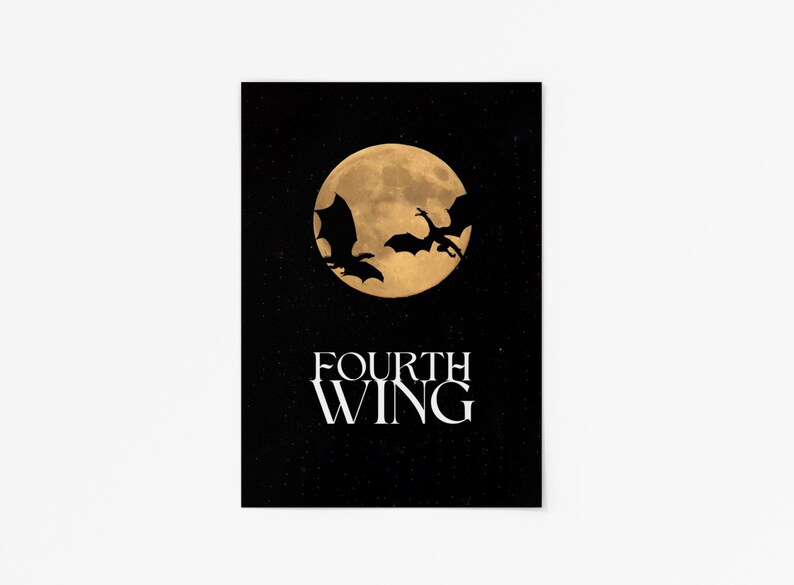 Fourth Wing Dragon Poster | Rebecca Yarros Book Art | Fantasy Bookish ...