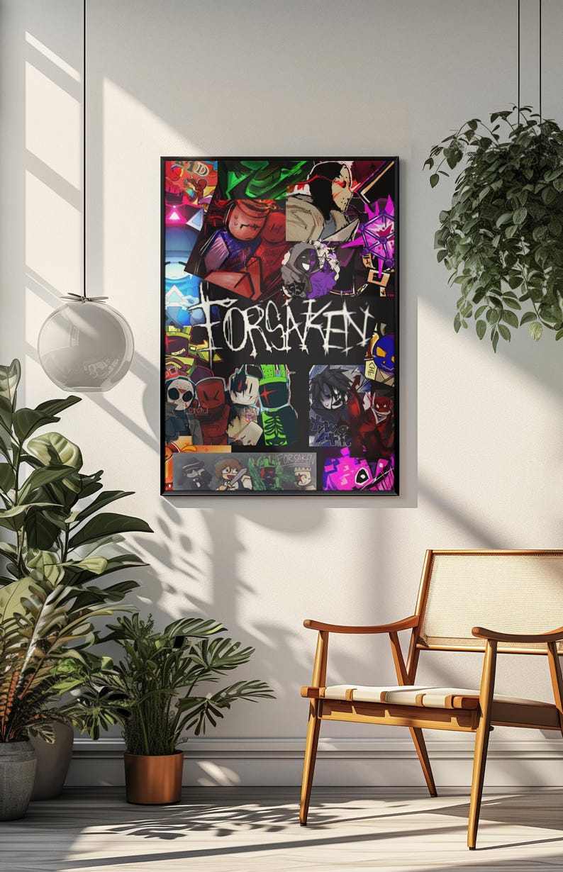 Forsaken Roblox Poster | Forsaken Game Collage Wall Art | Roblox Horror ...
