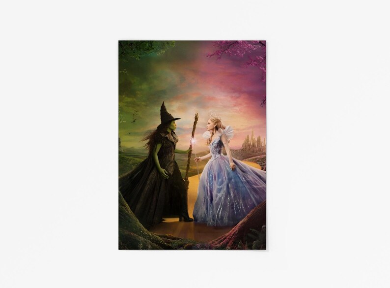 Wicked Movie Poster | Glinda & Elphaba Art | Ariana Grande Elphaba ...