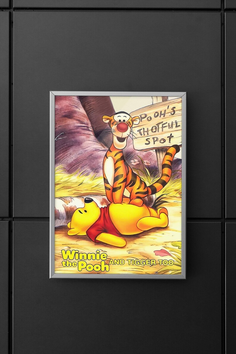 Winnie the Pooh and Tigger Poster – Vintage Disney Wall Art – Classic ...
