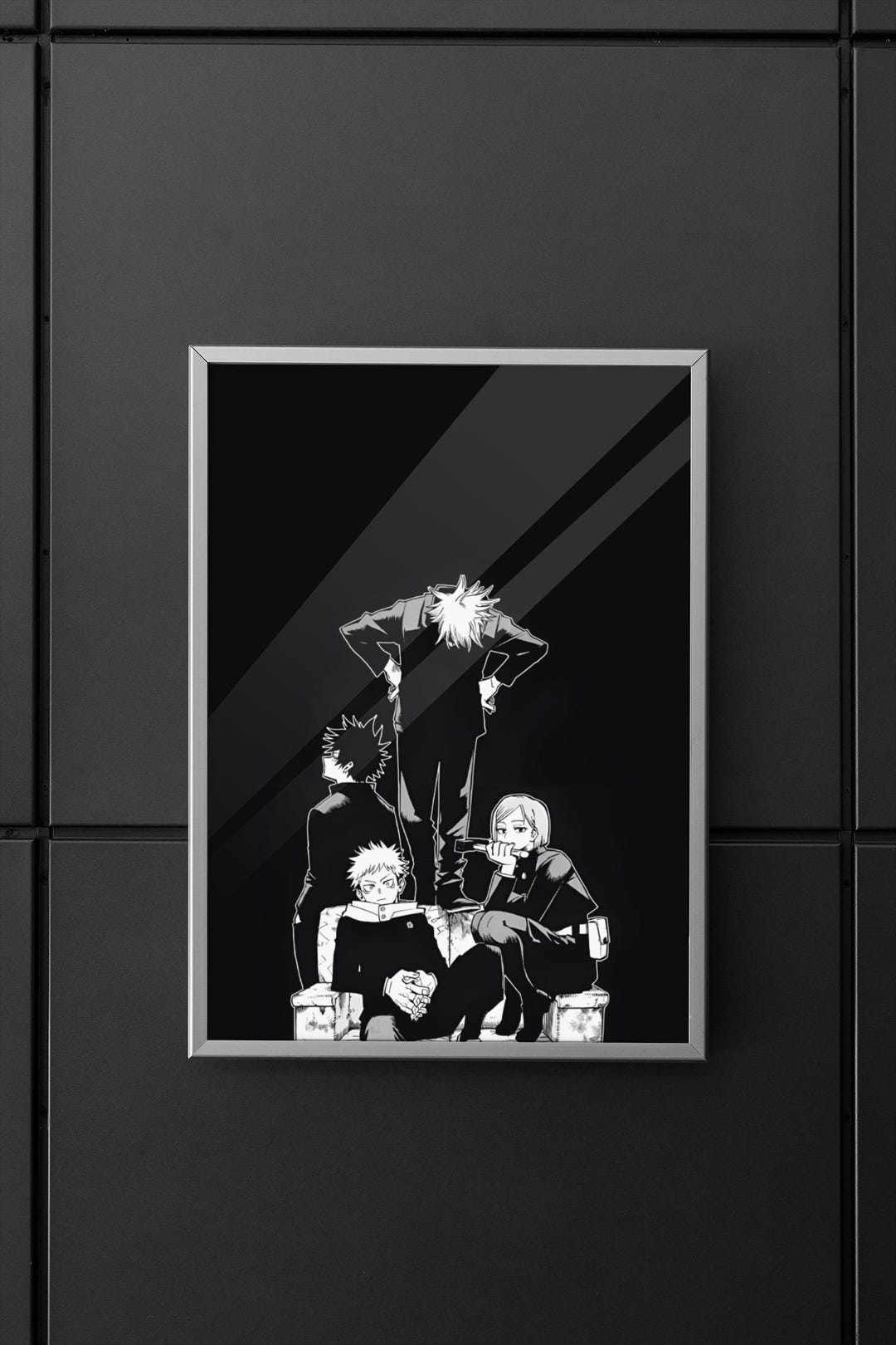 Jujutsu Kaisen Poster | Gojo Satoru Black Anime Wall Art | JJK Minimal ...