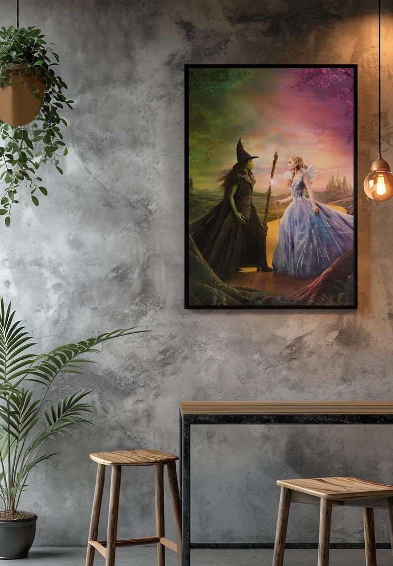 Wicked Movie Poster | Glinda & Elphaba Art | Ariana Grande Elphaba ...