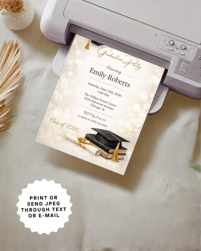 Graduation Invitation Editable Template | Class of 2026 Party Invite ...