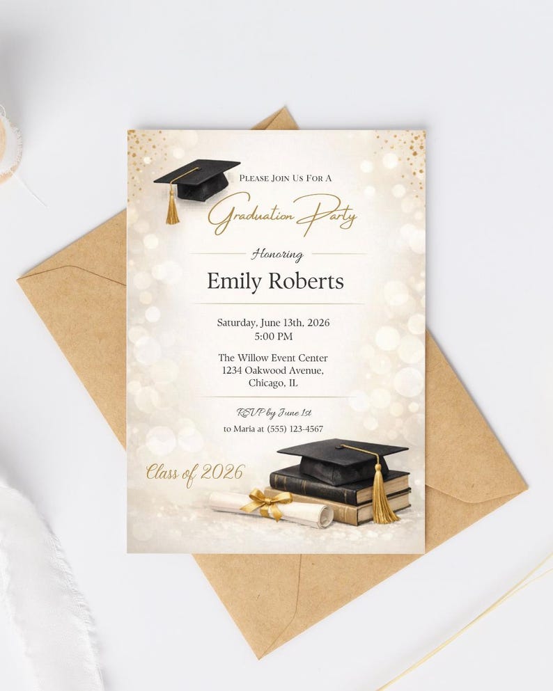 Graduation Invitation Editable Template | Class of 2026 Party Invite ...