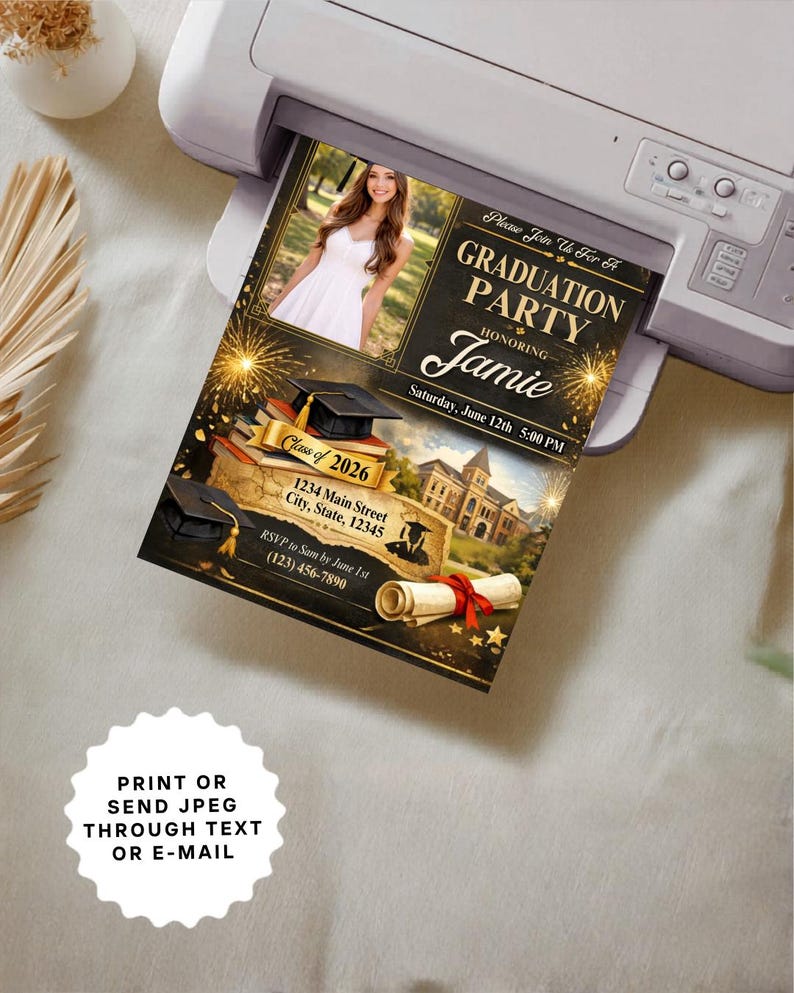 Graduation Invitation Editable Template, Class of 2026 Party Invite ...