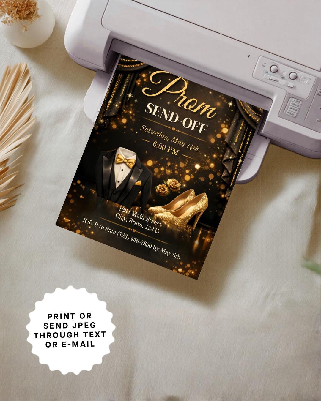 Prom Send off Invitation Template Editable Canva 5x7 Digital Download ...
