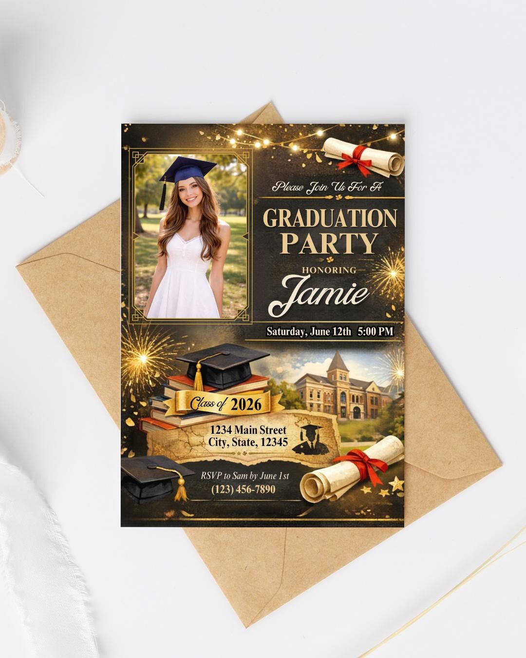 Graduation Invitation Editable Template, Class of 2026 Party Invite ...