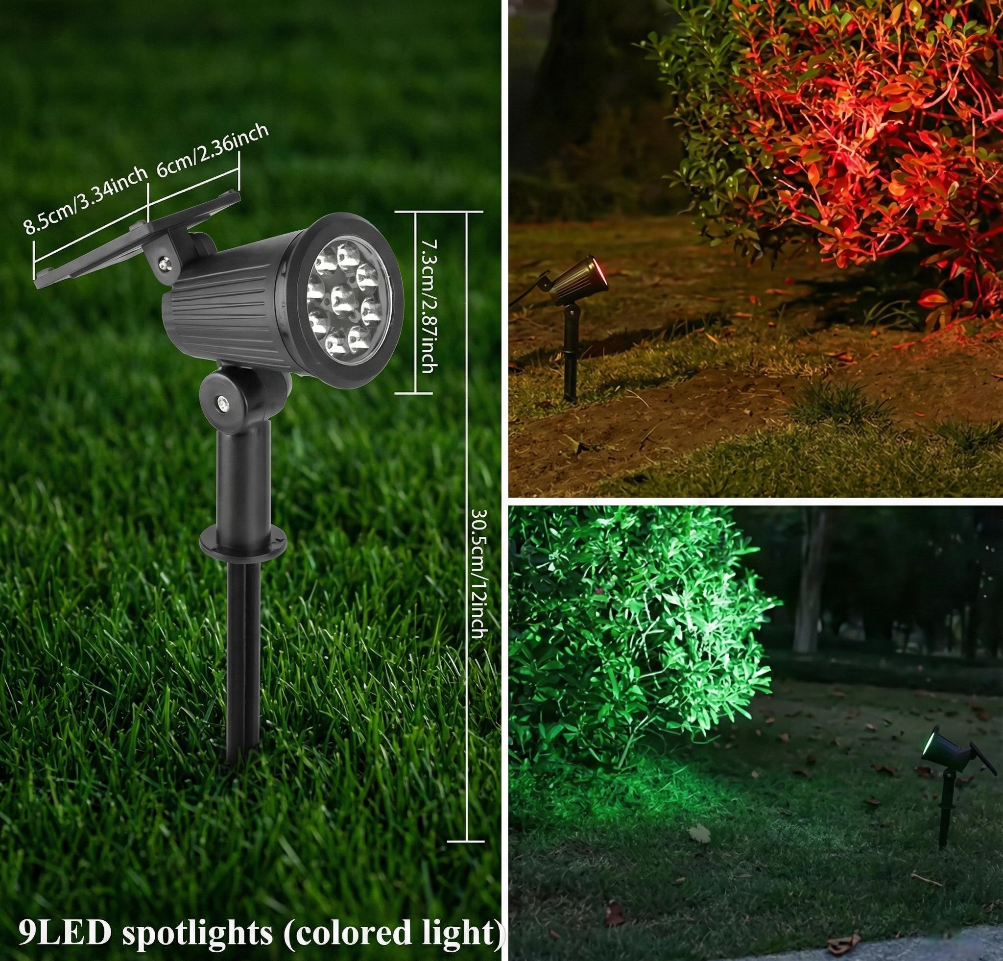 Solar Spotlight Outdoor Garden Light, Waterproof LED Ground Insert Lamp ...