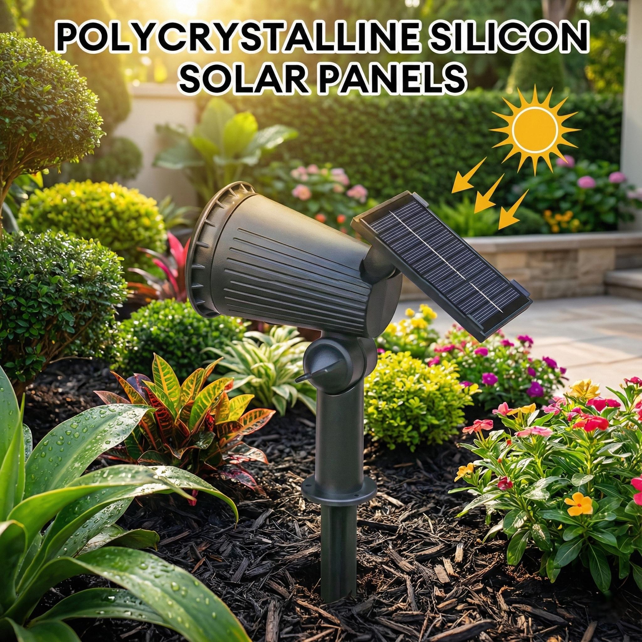 Solar Spotlight Outdoor Garden Light, Waterproof LED Ground Insert Lamp ...