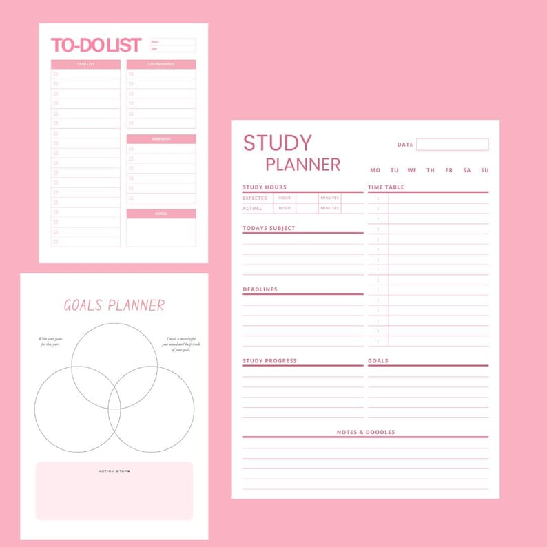 Pink Student Planner 2025–2026 | Cute Girly Academic Planner ...