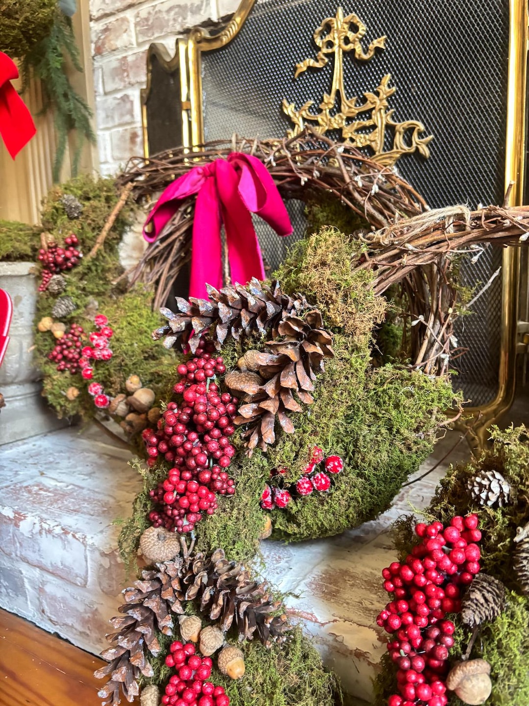 Handcrafted Foraged Christmas Wreath, New England Rustic Charm - Etsy