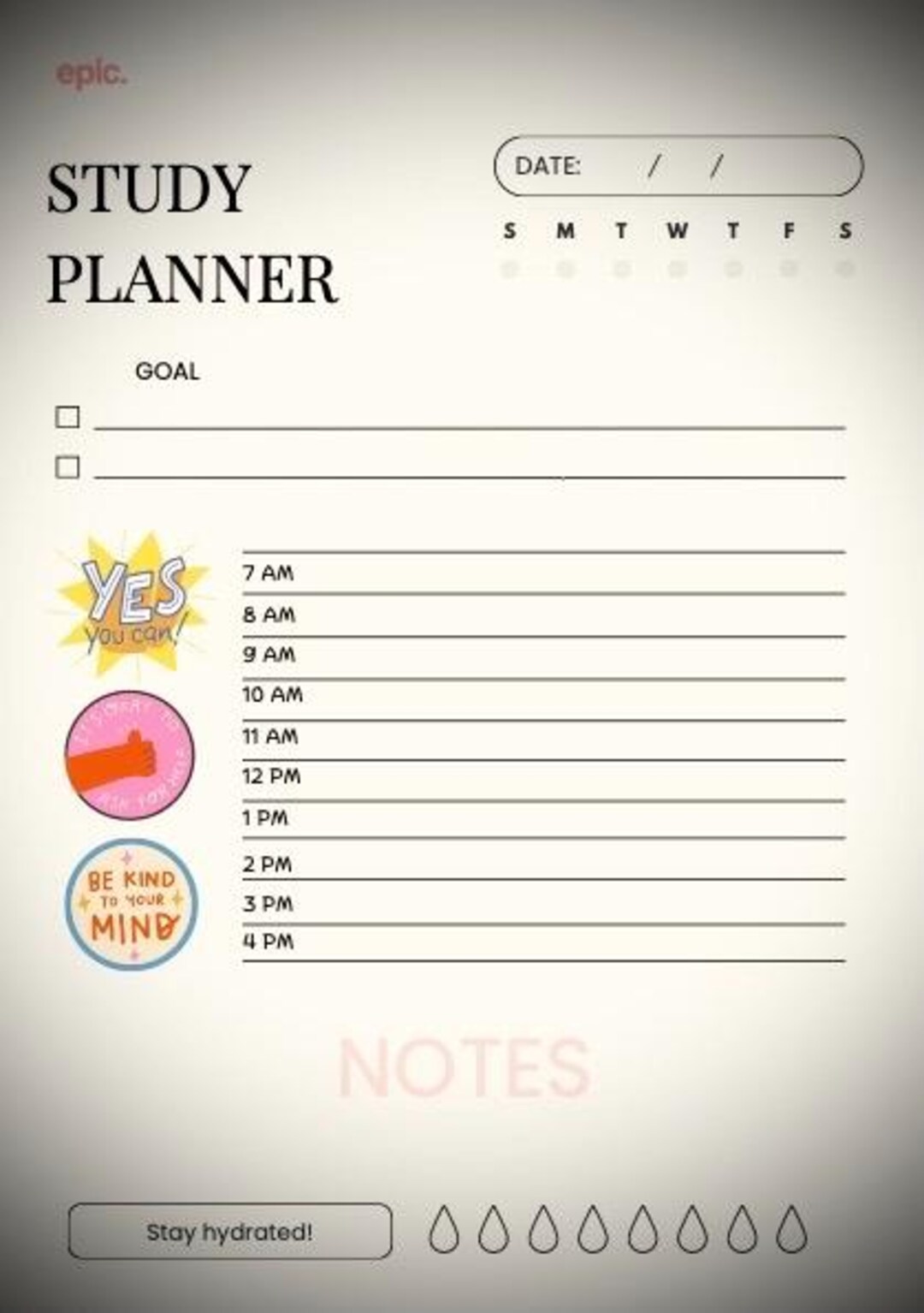 Printable Study Planner | Academic Daily Schedule Template | A5 - Etsy