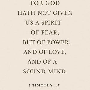 Christian Wall Art, 2 Timothy 1:7 Printable, Scripture Digital Download ...