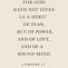 Christian Wall Art, 2 Timothy 1:7 Printable, Scripture Digital Download ...