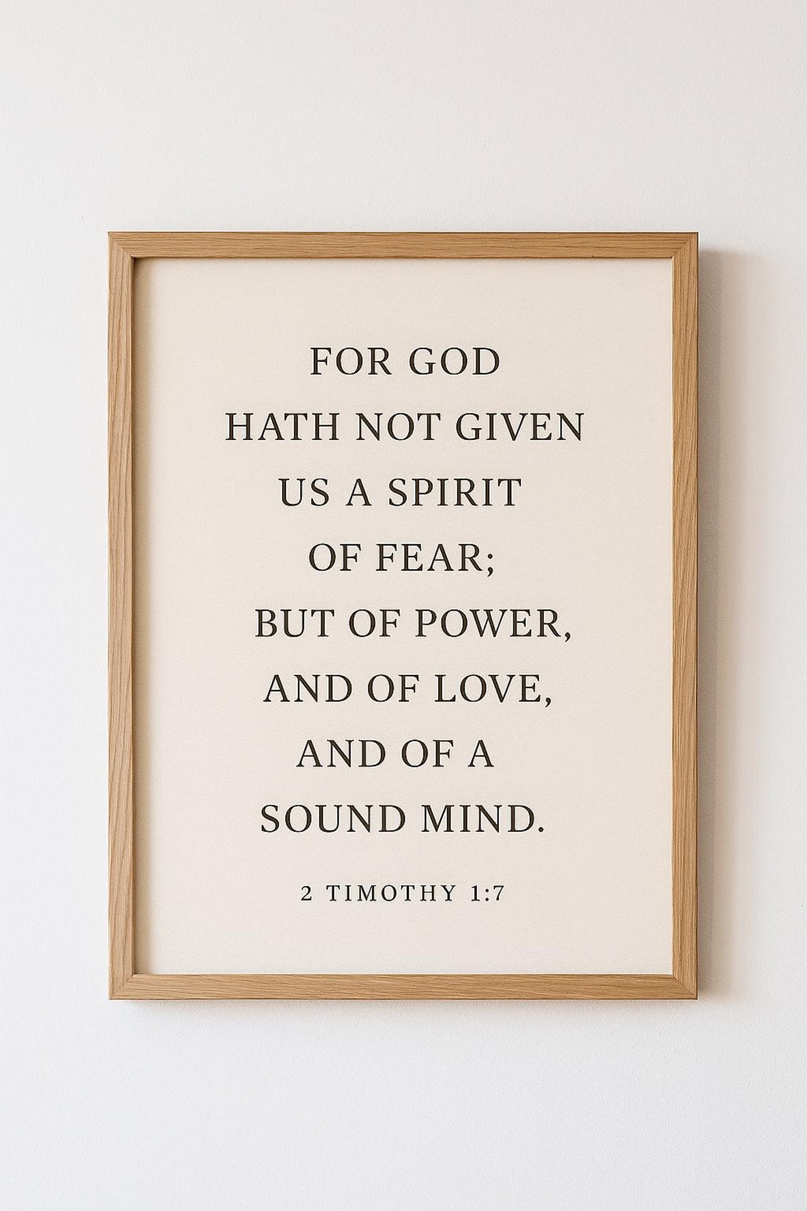 Christian Wall Art, 2 Timothy 1:7 Printable, Scripture Digital Download ...