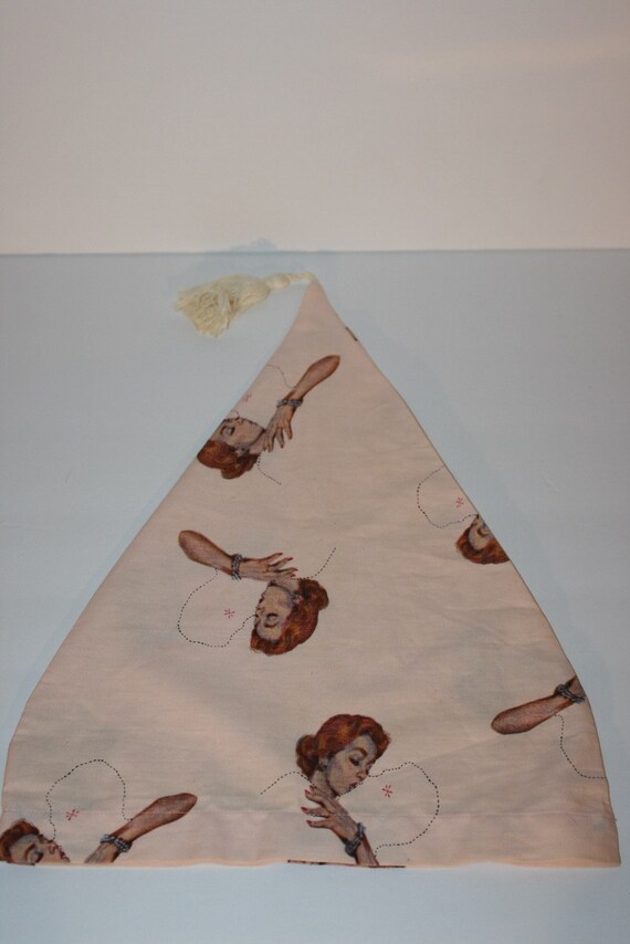 Vintage 50s Housewife Bedtime Sleeping Cap w/ Tassel … - Gem