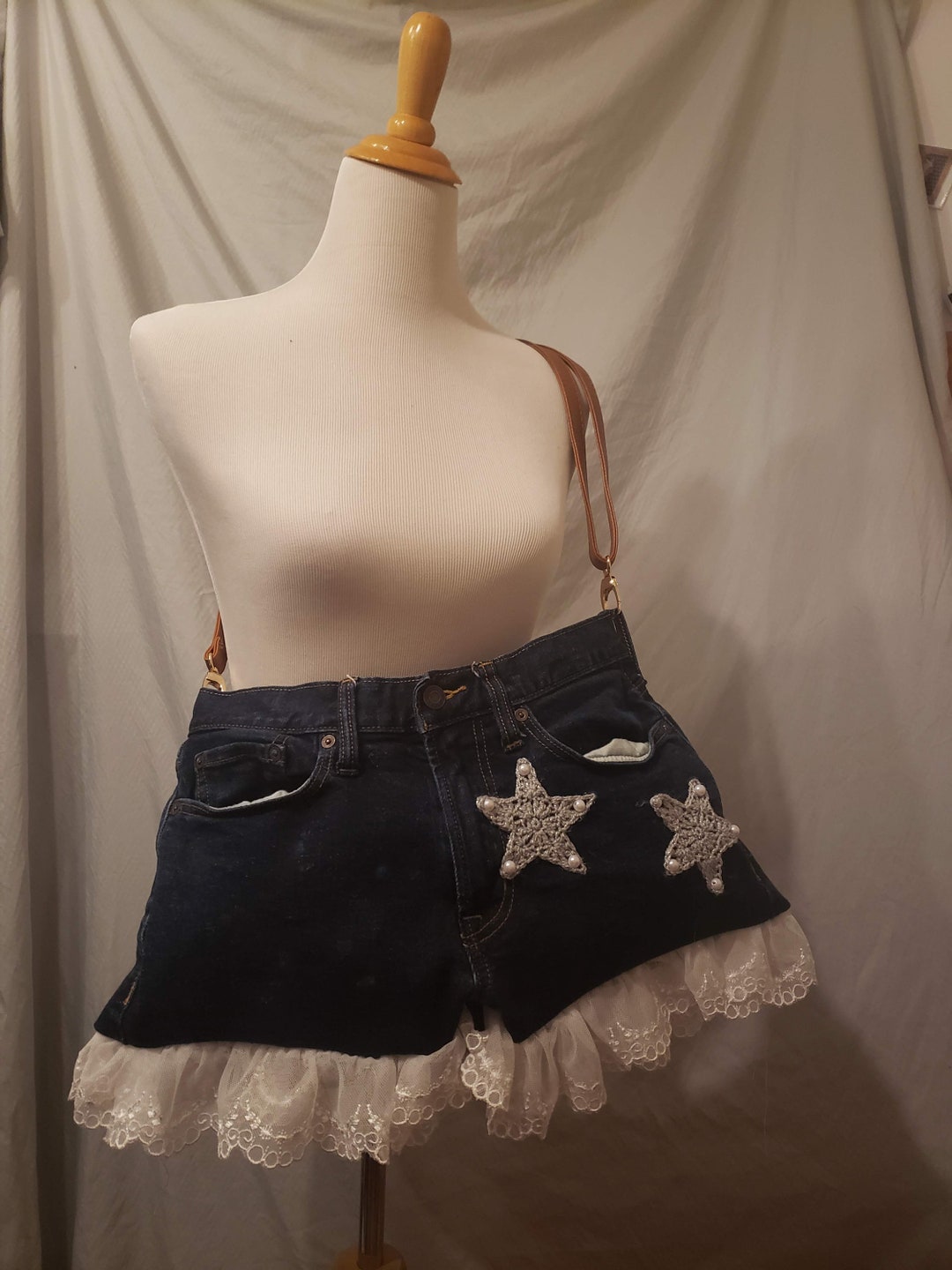 Upcycled Denim Shorts 3 Way Crossbody Bag - Etsy