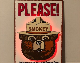 Smokey the Bear Sign - Etsy