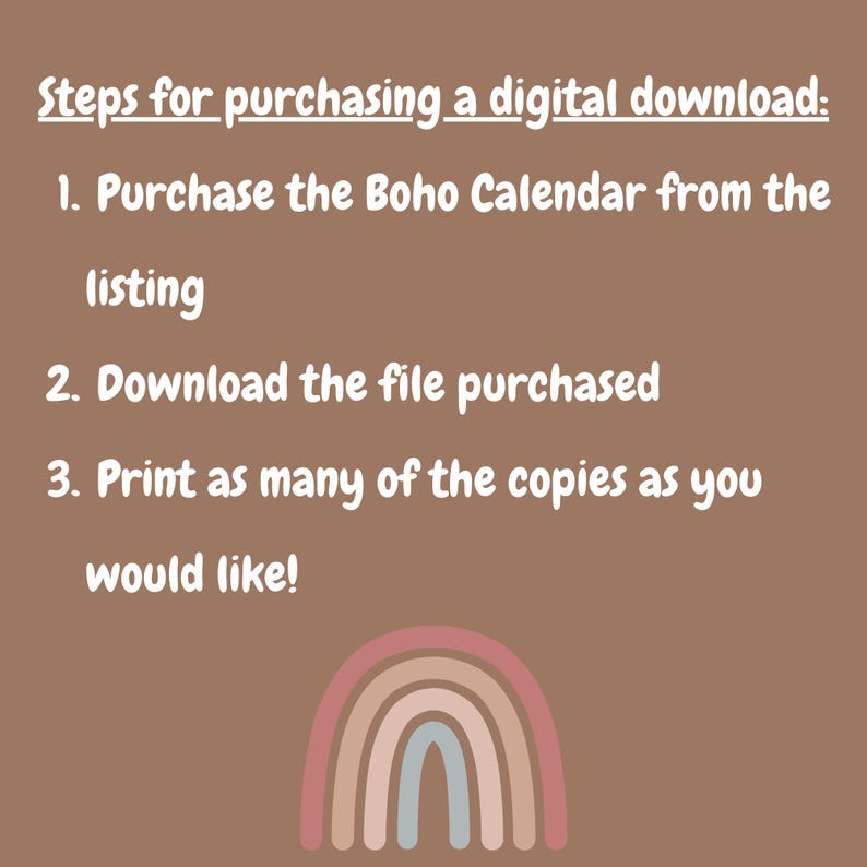Boho Printable Calendar 2026 | Cozy Monthly Planner | Modern Themed ...