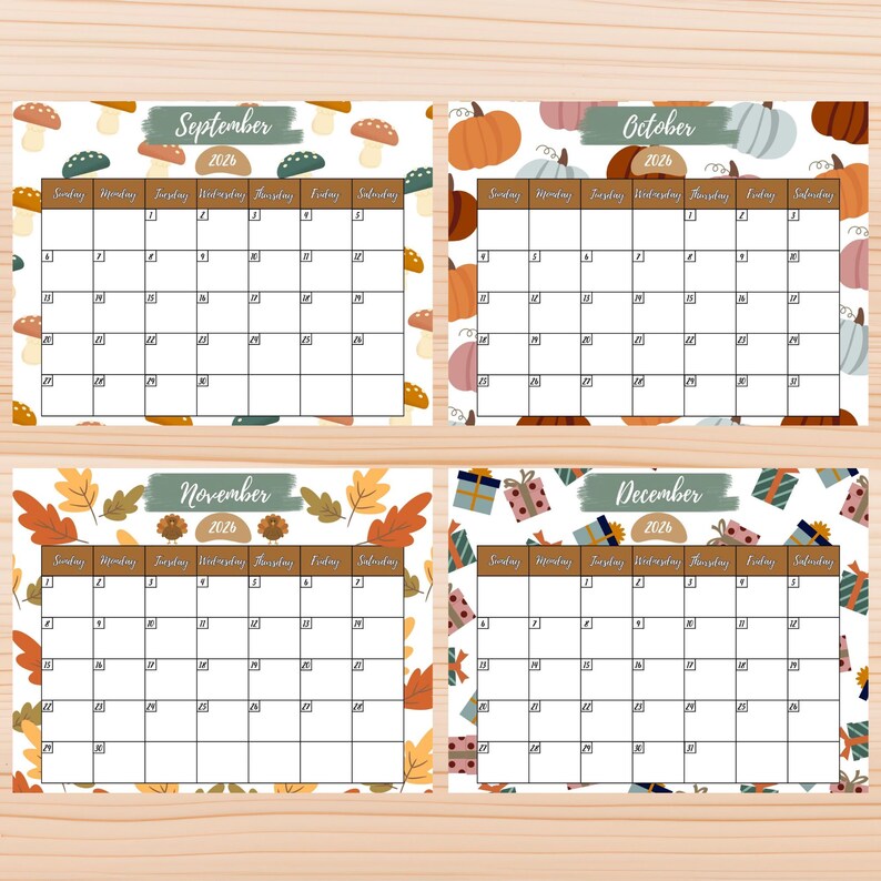 Boho Printable Calendar 2026 | Cozy Monthly Planner | Modern Themed ...
