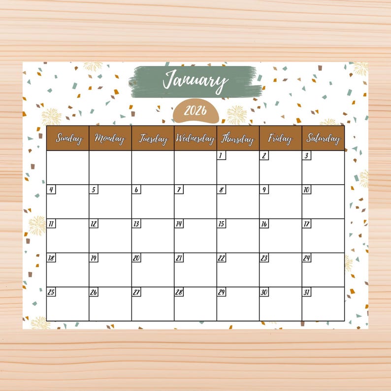 Boho Printable Calendar 2026 | Cozy Monthly Planner | Modern Themed ...