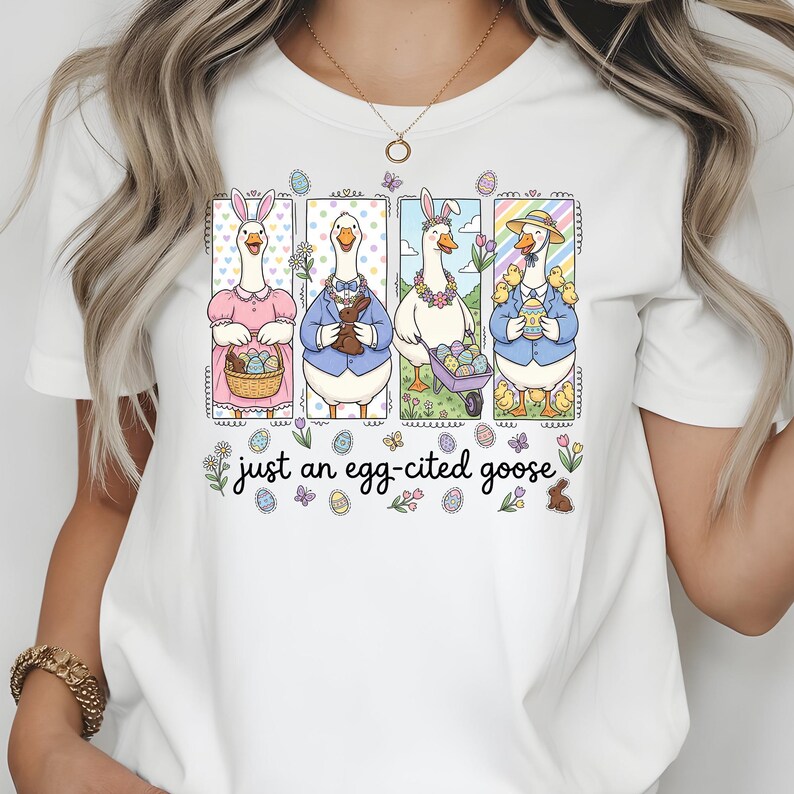Just an Egg-cited Goose Png, Silly Goose Easter Coquette Png, Funny ...