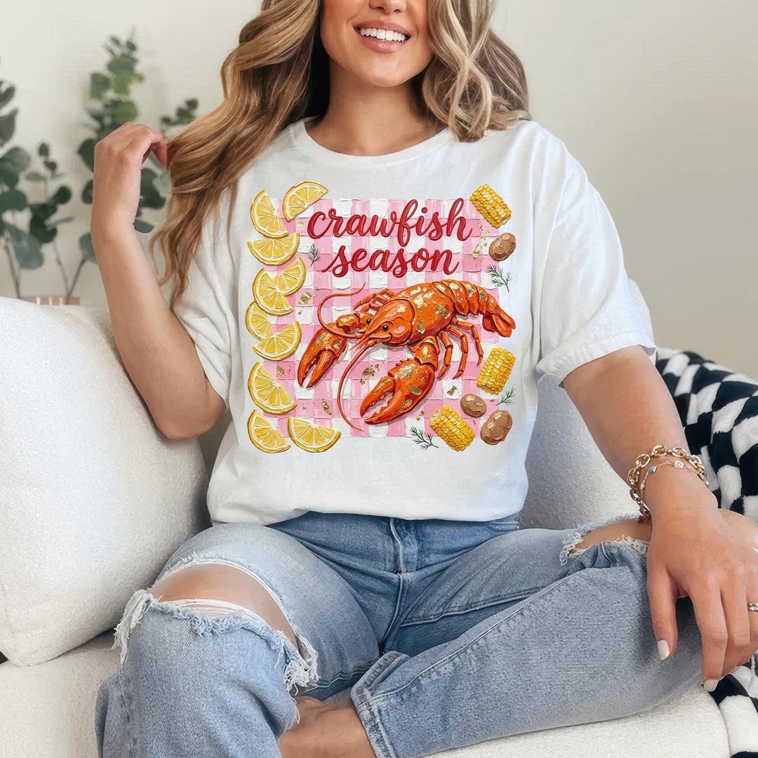 Crawfish Season PNG, Brushstroke Png, Preppy Hand Painted Crawfish ...
