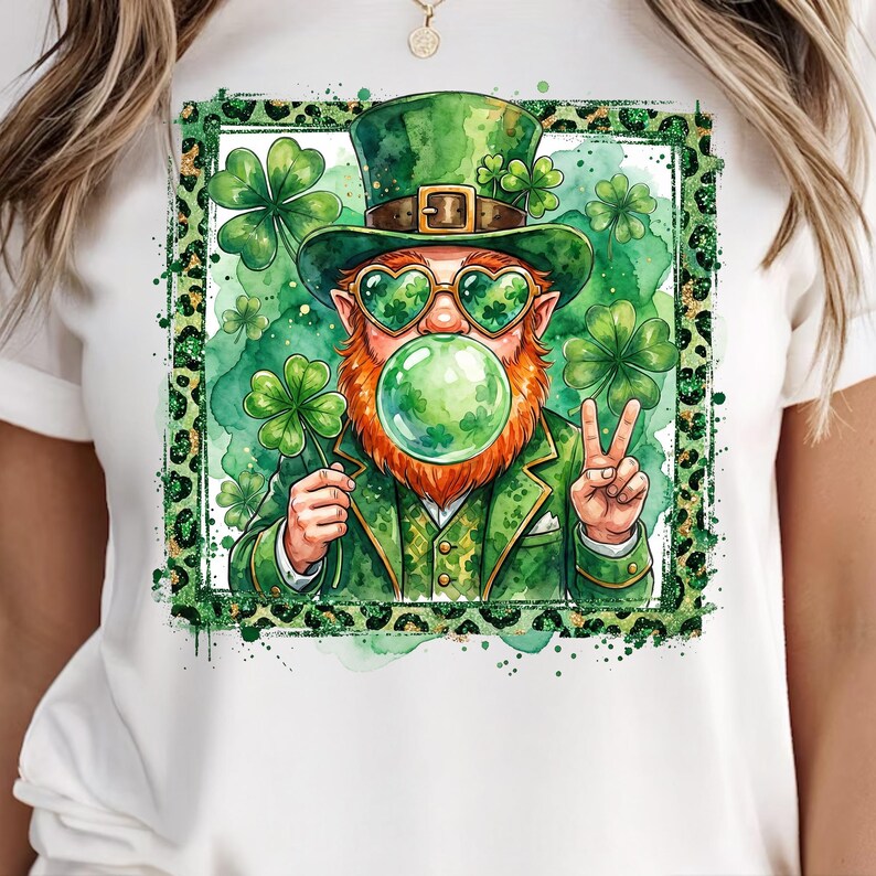 St. Patrick's Day PNG, Leprechaun Blowing Bubble Gum PNG, Funny ...